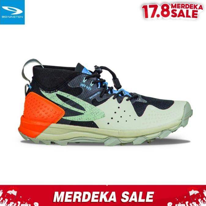 910 Nineten Yuza MatterHorn Sepatu Trail Running - Hitam/Abu/Orange ...