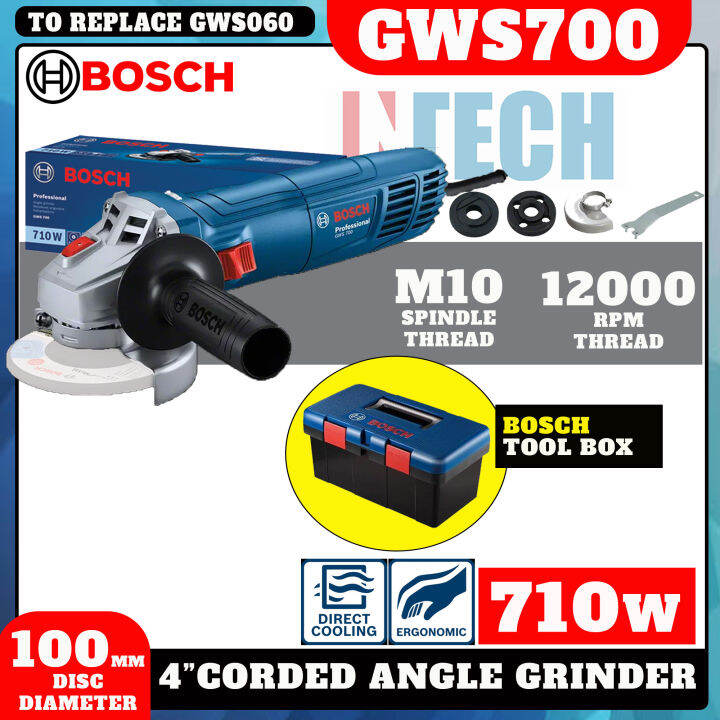 BOSCH GWS700 4" / 100MM 710W Angle Grinder c/w BOSCH TOOL BOX - TO ...