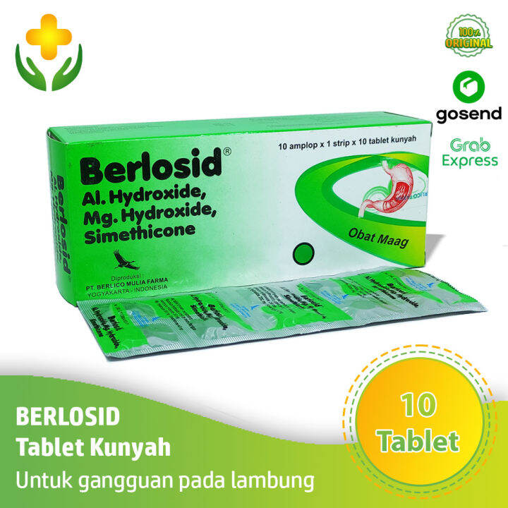 Berlosid Strip 10 Tablet Obat Maag Nyeri Ulu Hati Antasida Asam Lambung ...