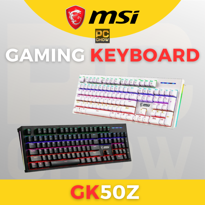 MSI GK50Z Gaming Mechanical Keyboard with RGB Light Black White | Lazada PH