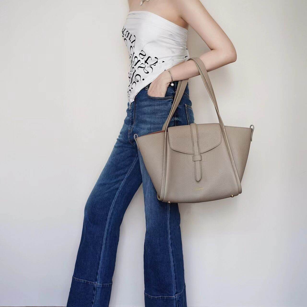 LEGOGO ตะกร้าขนาดกลาง2022ชุดตะกร้ากระเป๋าผู้หญิงแบบพกพาความจุมากหนังวัว ...