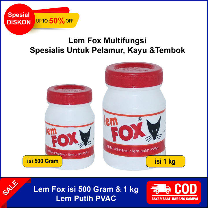 Lem Fox Warna Putih Untuk Perekat Penyambung Kayu Kertas Triplek Pintu ...