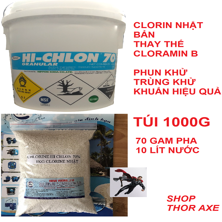 [Hoàn Tiền 10%] Hộp 500gr Clorin Nhật Bản phun khử trùng khử khuẩn thay ...