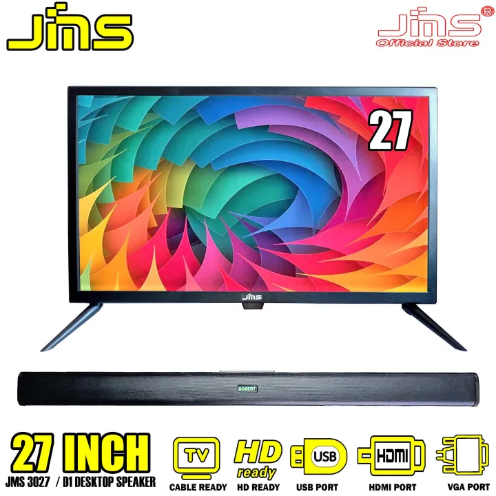 JMS 27 Inch Full Screen HD LED TV LED-3027 WITH D1 DESKTOP SPEAKER ...