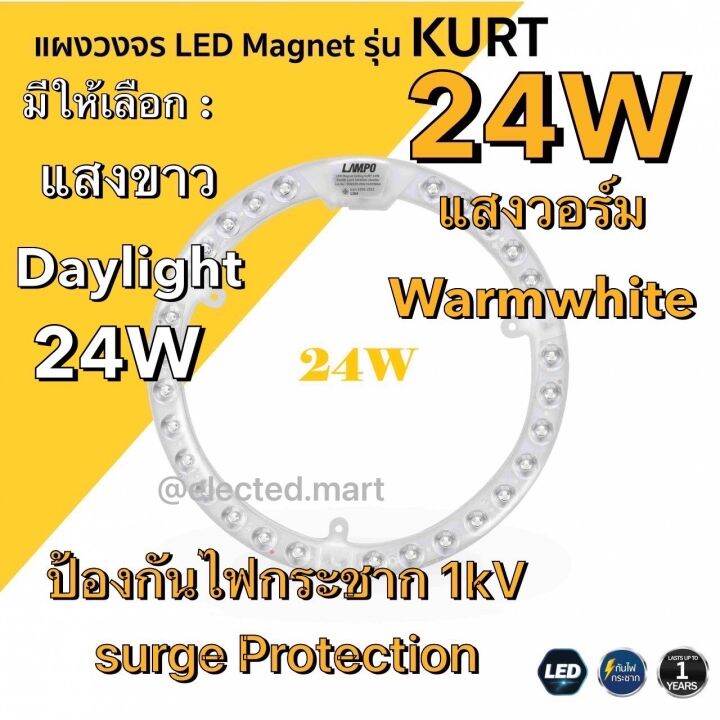 หลอดไฟเพดาน หลอด LED 24W CIRCLE MAGNET MODULE แม่เหล็ก # " LAMPO ...