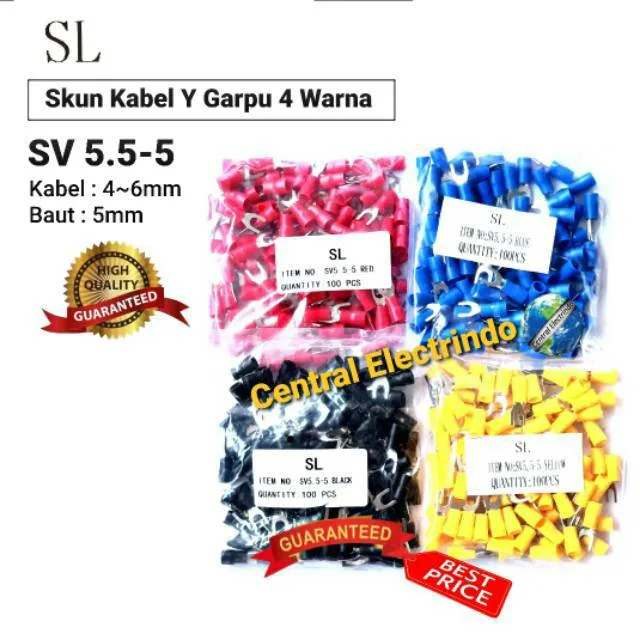 Skun kabel Y Garpu SV 5.5-5 Kabel 4~6m Baut 5mm SL. | Lazada Indonesia