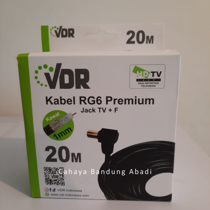 Kabel Antena VDR Vedora + Jack TV F 5C RG6 Hitam 20 Meter 20M | Lazada Indonesia