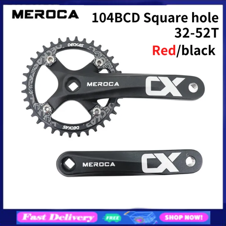 Meroca crankset square hole MTB Bike 104BCD 170mm deckas chainring ...