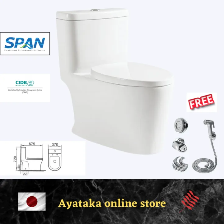 SANIWARE WC-2098 One Piece - Wash Down - Water Closet 250mm 10 Inch S ...
