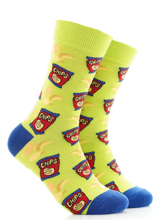 Iconic Socks Potato Chips Pattern Crew length Office Formal Socks ...