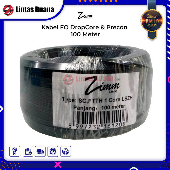 Zimmlink Kabel Drop Core Fiber Optik/Kabel Precon FO 100 Meter | Lazada ...