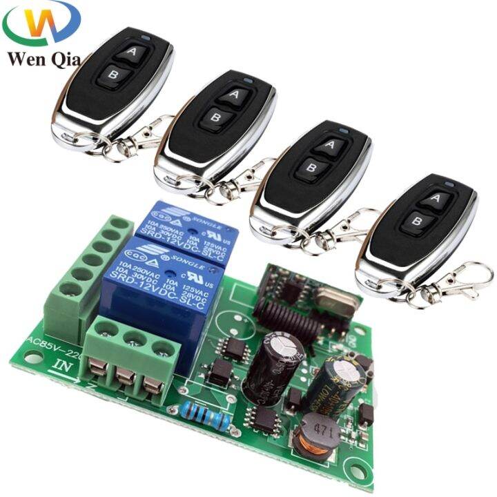 433MHz Wireless Universal Remote Control SwitchAC 220V 10A 2CH Rf Relay ...
