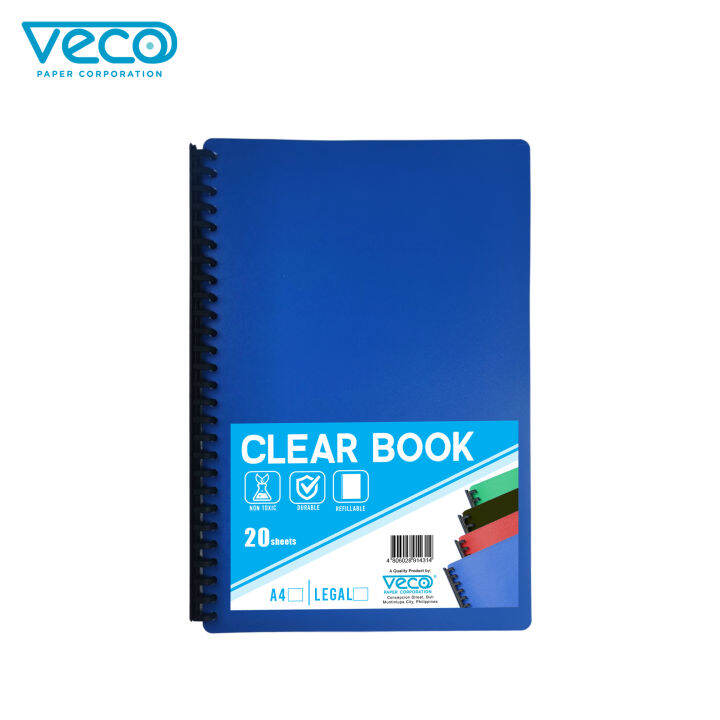 Veco Clearbook Long 20refills (available: Blue, black, Red, Green) 1pc ...