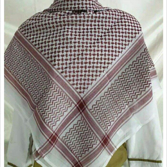 Sorban Almas Arafat Merah putih Surban Arab Almas Arafat Merah | Lazada ...