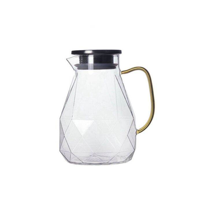 Glass Pitcher with Stainless Steel Lid, Water Pitcher with Unique ...