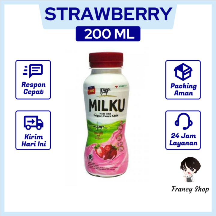 Milku Susu UHT Strawberry 200 ml | Lazada Indonesia
