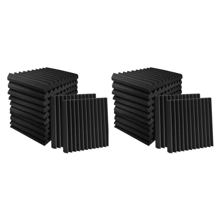 Acoustic Foam Panels Wedges 48 Pack Acoustic Panels 1 x 12 x 12Inch ...