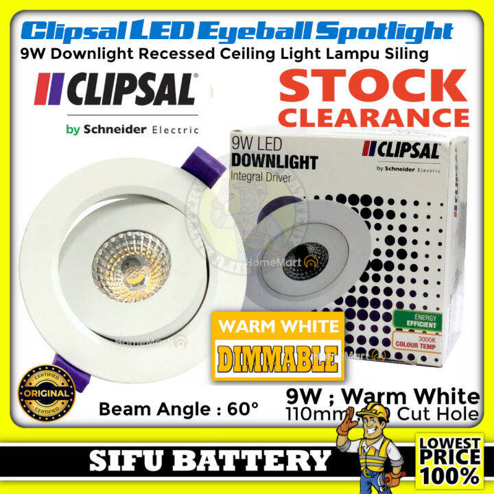 CLIPSAL Schneider LED Eye ball LED Recessed Eyeball Spotlight Round LED ...