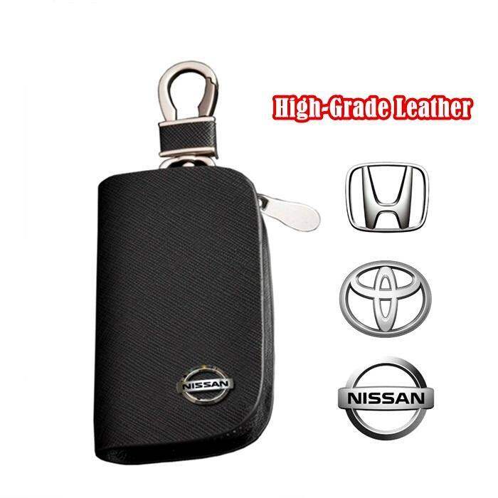 TOYOTA HONDA NISSAN Universal Car Key Holder Leather Smart Remote Cover ...