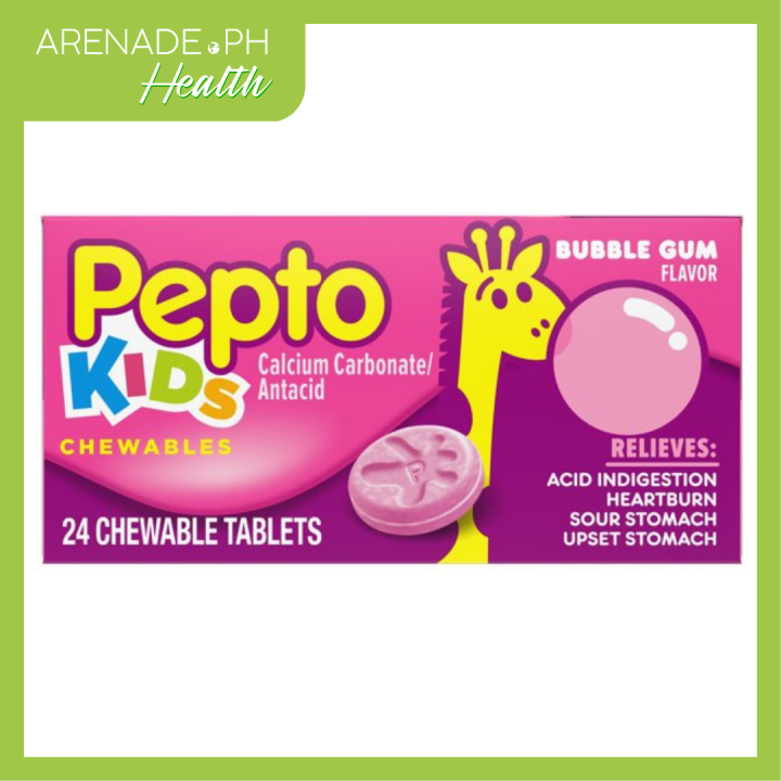 Pepto Kids | Chewables Calcium Carbonate/Antacid Bubble Gum Flavor (24 ...