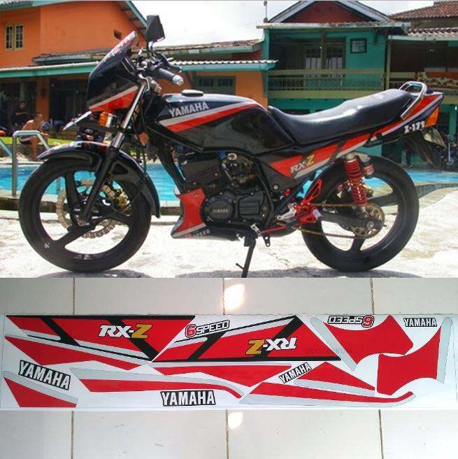 Striping Stiker Rxz Hitam 92 93 Tahan Vernis Laminasi Glosy Cuting ...