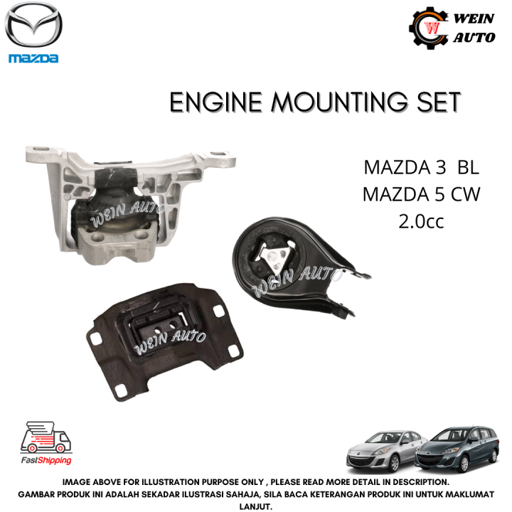 MAZDA GENUINE PARTS ENGINE MOUNTING SET (3PC) FOR MAZDA 3 BL 2.0cc YEAR ...