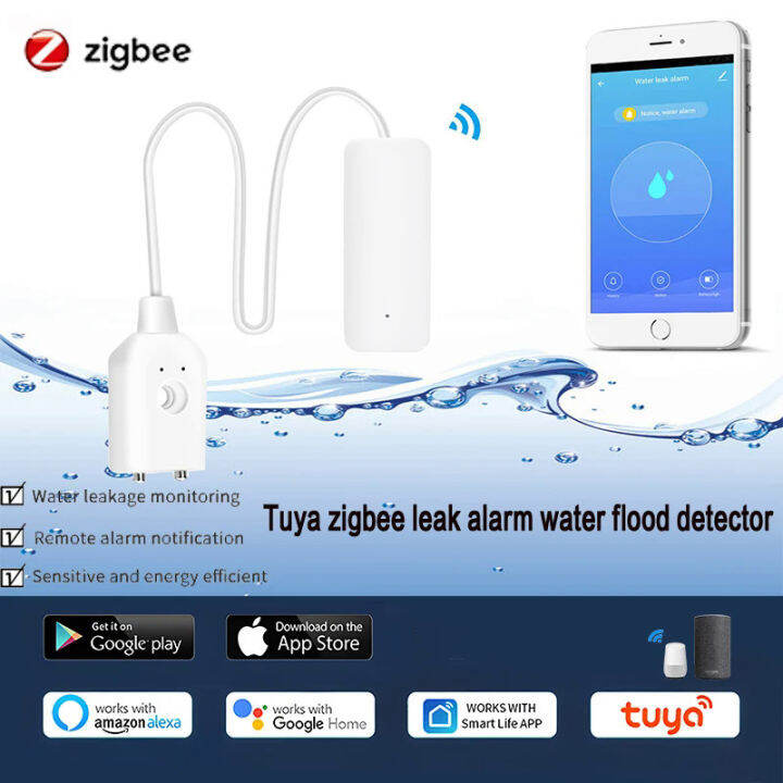 Tuya Zigbee Leak Alarm Water Flood Detector Remote Monitor Flood ...