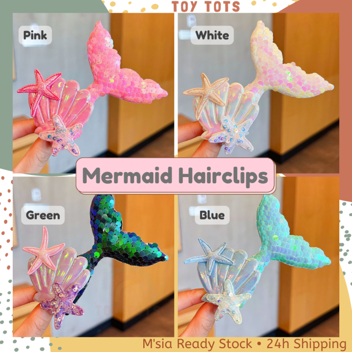 Kids Hair Clips Mermaid Tail Cute Kids Hair Accessory Shell Mermaid ...