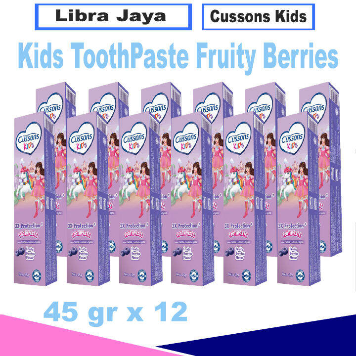Cussons Kids Toothpaste Unicorn Fruity Berries 45 gr x 12 Pcs - Pasta ...