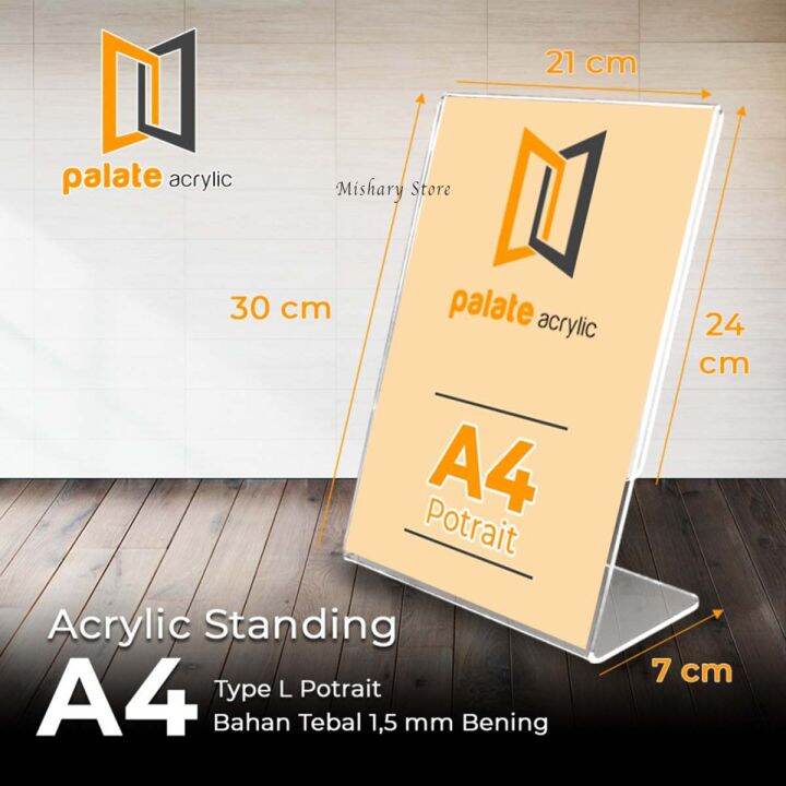 Acrylic Akrilik Brosur Stand A4 Ukuran 21x30cm Tipe T Potrait | Lazada ...