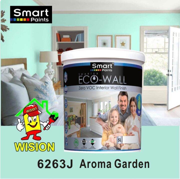 6263J AROMA GARDEN 1L / 5L / 18L Smart Paints SMARTEX ECO-WALL / INTERIOR PAINT / Cat Rumah ...