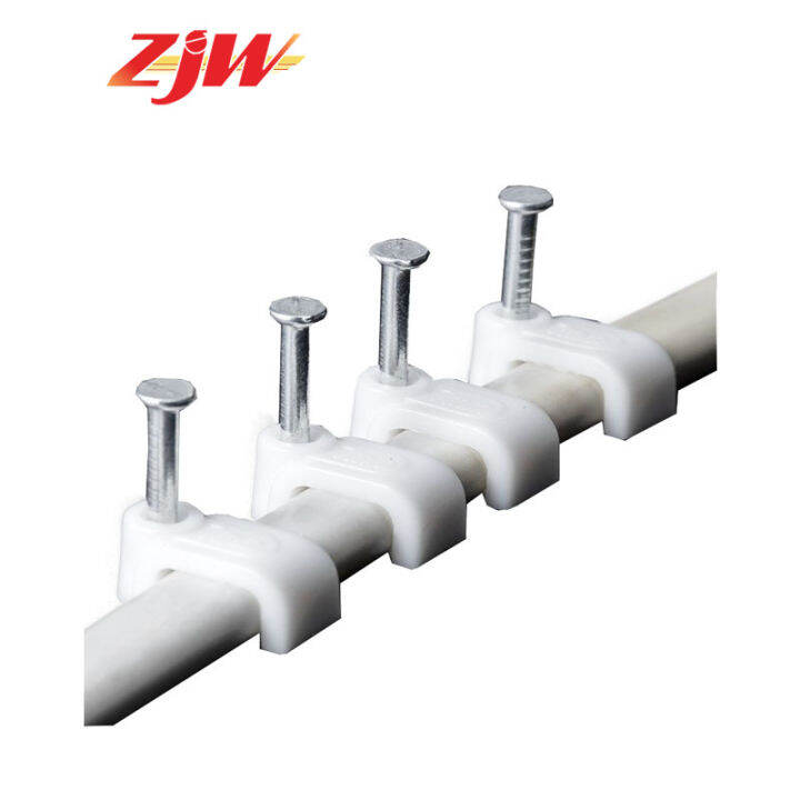 ZJW PVC Cable Clips FLAT Nail Type Cable Clamps Heavy Duty Flat Type (100PCS PER PACK) | Lazada PH