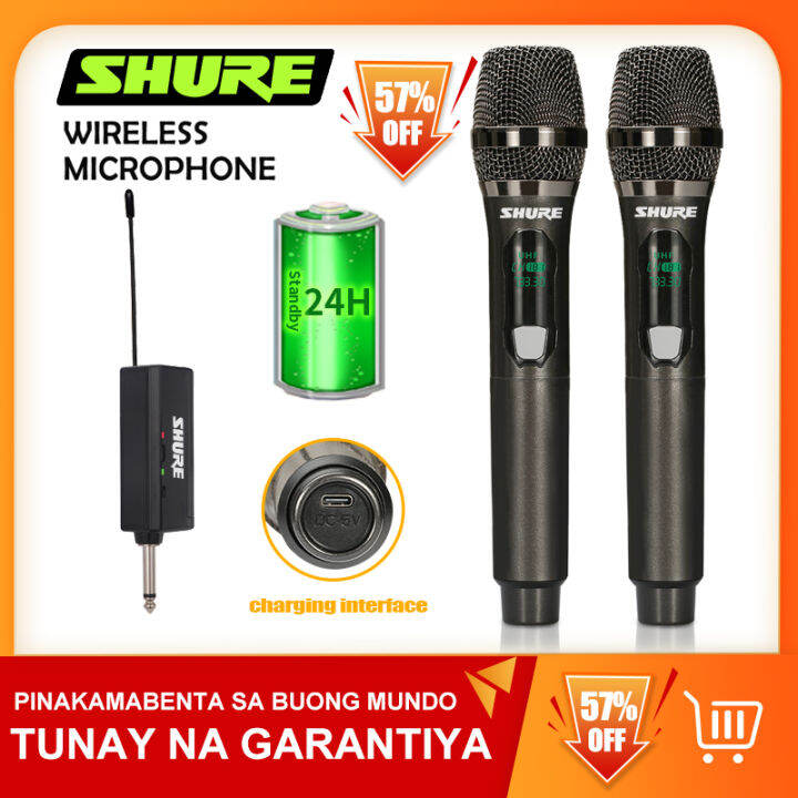 [Na-upgrade na bersyon ng pagsingil] SHURE SU601/SU602 UHF wireless na mikropono 5V charging ...