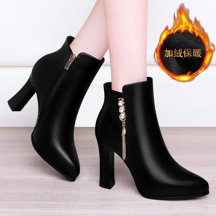 VALAG Stiletto รองเท้าสั้นผู้หญิง Martin Boots 2022ใหม่ฤดูใบไม้ร่วงและ ...