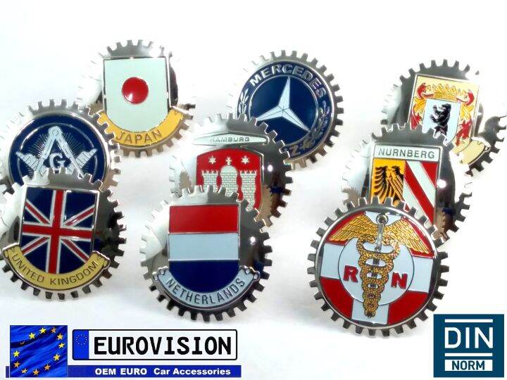 Various Grill Emblem - Assorted Stainless Front Grille Badge - Double ...