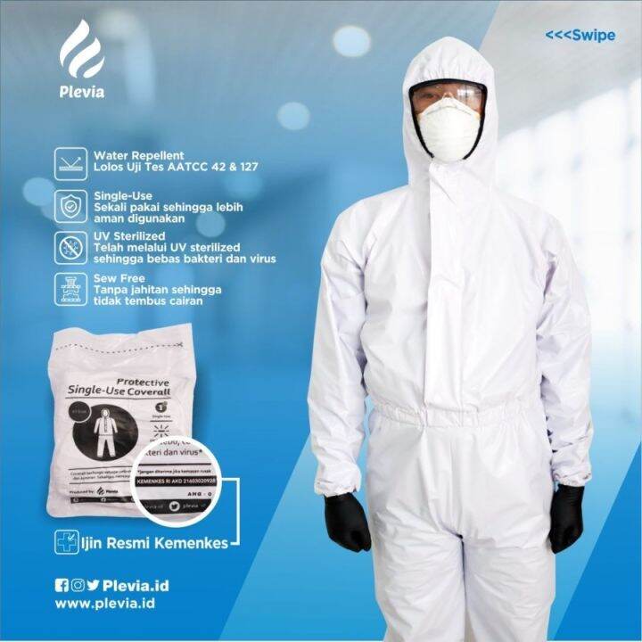 Hasmat APD Disposible Hazmat PUTIH Spunbond 75gsm | Lazada Indonesia