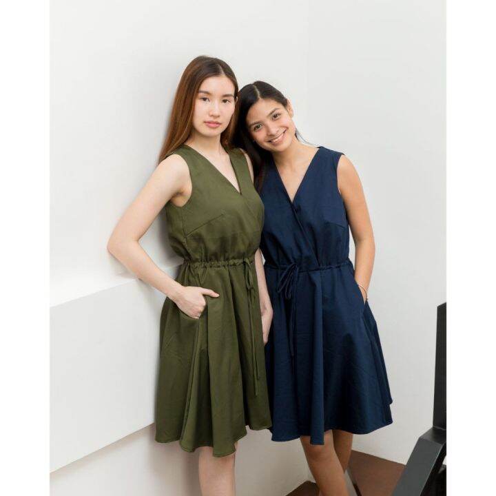 Hey Riley Madison Dress (Army Green and Navy Blue) | Lazada PH