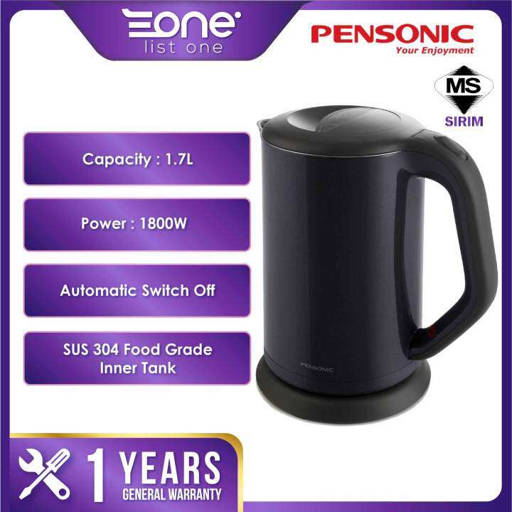 Pensonic 1.7L Electric Cool Touch Jug Kettle PAB-1715CS | Lazada