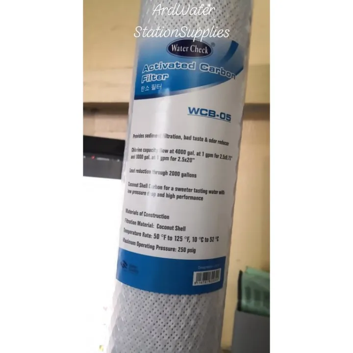 Water Check 20SL Activated Carbon Filter Cartridge 20x2.5 inches ...