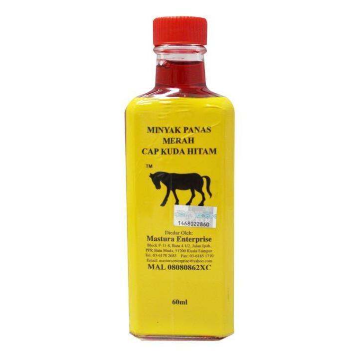 minyak panas merah cap kuda hitam 60mL | Lazada