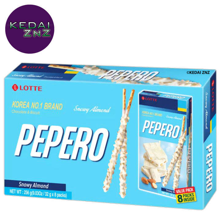 Chocolate LOTTE PEPERO Snowy Almond Box 256g Coklat | Lazada