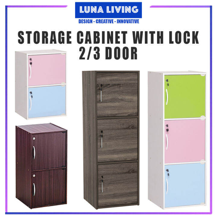 Codey 2 / 3 Door Storage Box With Lock / Locker Cabinet / Storage ...