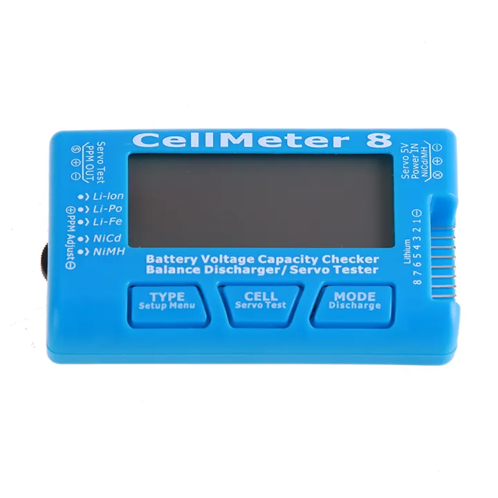 Portable RC Cell Meter 8 Digital Battery Capacity Checker Li-ion Nicd ...