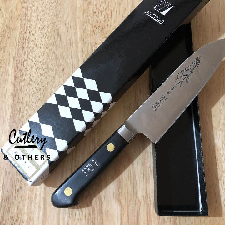 Misono Swedish Carbon Steel Santoku Knife w/ Flower Engraving, Made in ...