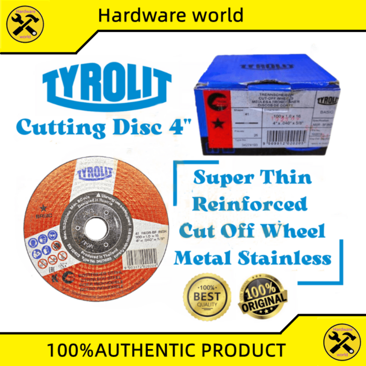 Tyrolit Cutting Disc 4" Super Thin Cut Off Metal Stainless Basic ...