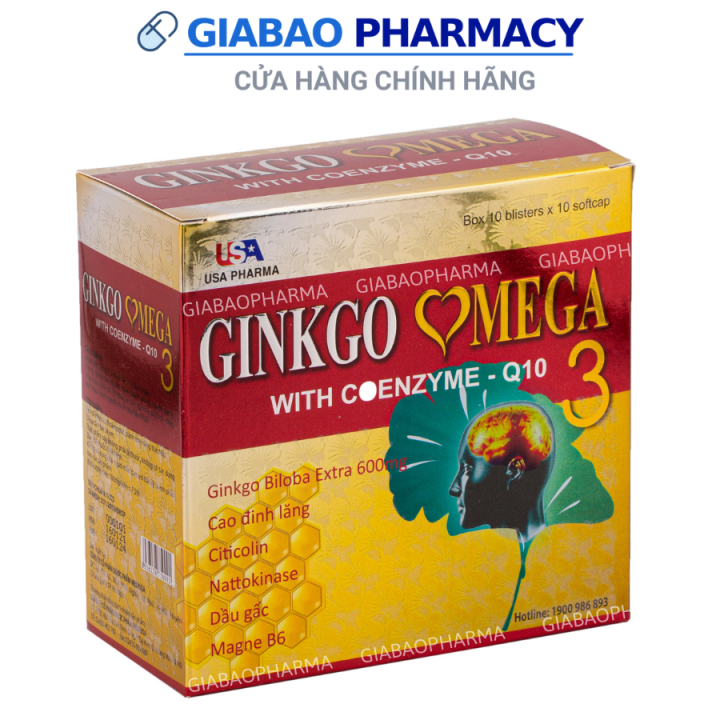 Viên uống bổ não GINKGO OMEGA 3 giúp tăng cường trí nhớ, tăng tuần hoàn ...