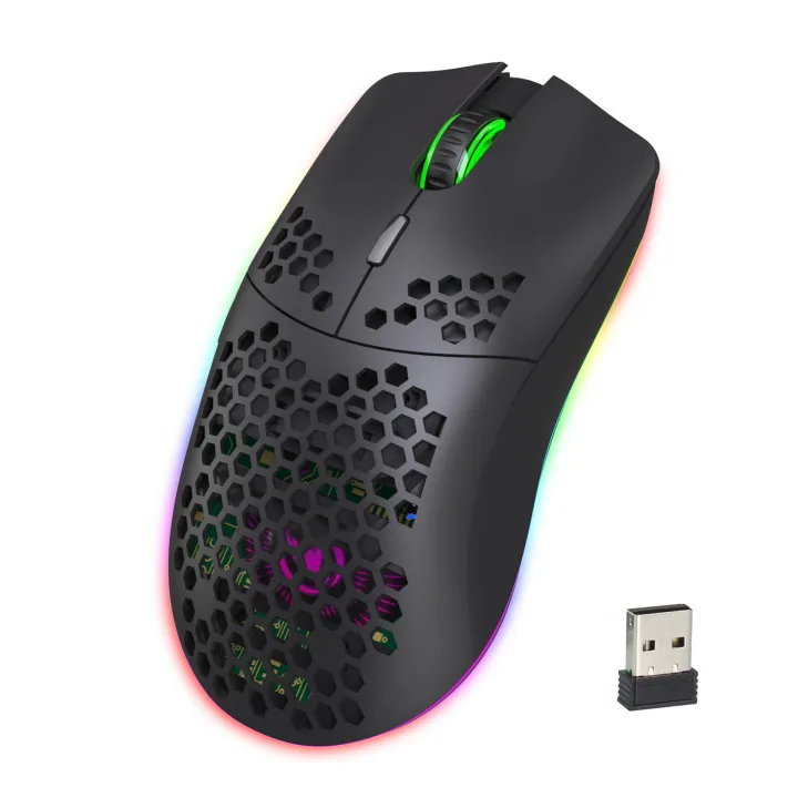 HXSJ T66 Wireless Mouse Gamer Mouse RGB Light 3600DPI Rechargeable ...