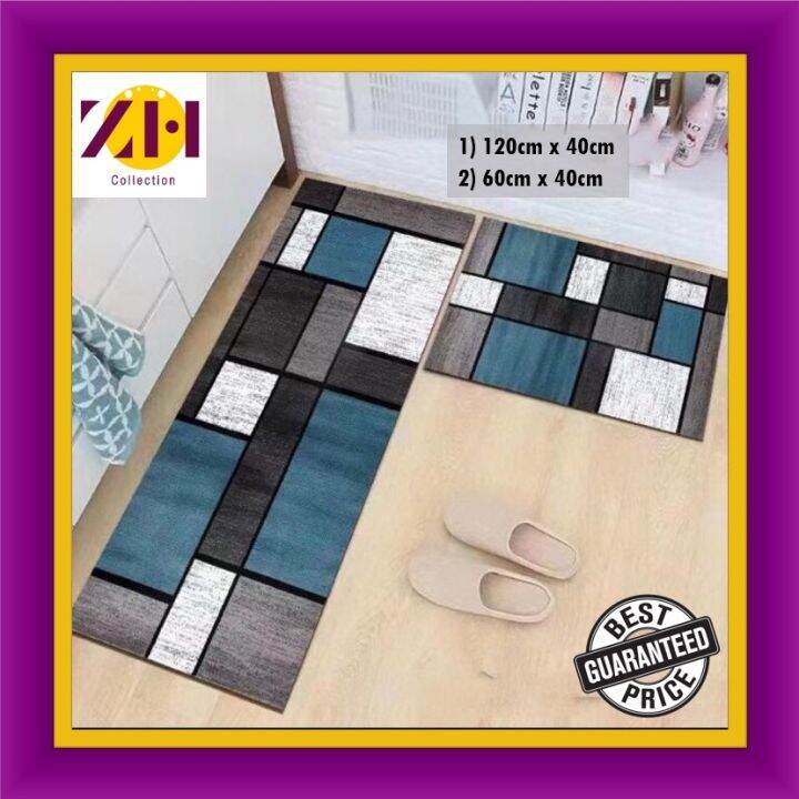ZH 🌹NEW🌹2 pcs Alas Kaki Lapik Kaki Small Carpet Kitchen Carpet Rugs Mat ...