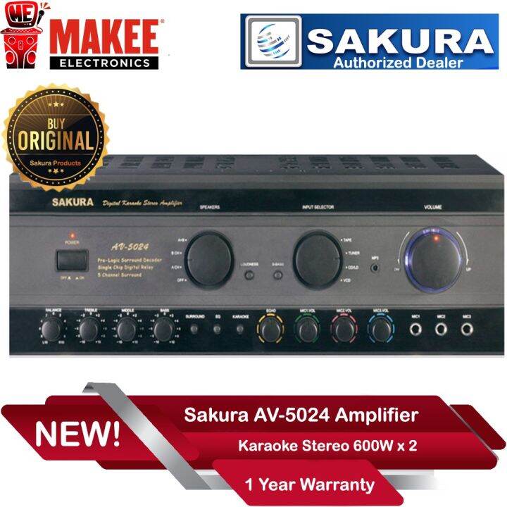 Sakura AV-5024UB Bluetooth Karaoke Amplifier 600W x 2 | Lazada PH