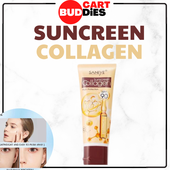 NEW AURTHENTIC SANIYE Sunscreen Collagen SPF90+ PA+++ Sunblock Face Cream Whitening And High Sun ...
